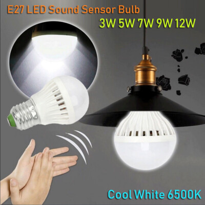 Sound Control E27 LED Bulb Voice Activated 3W 5W 7W 9W 12W White Lamp 110V RK740 | eBay