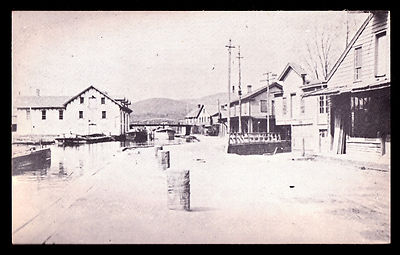 'D & H Canal snubbing posts' real photo reprint PC published mid-1900s ...
