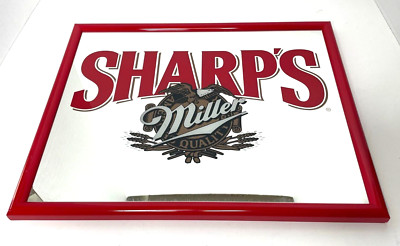 Vintage Miller Sharps Mirror Beer Bar Wall Sign Sharp's Lite High Life ...