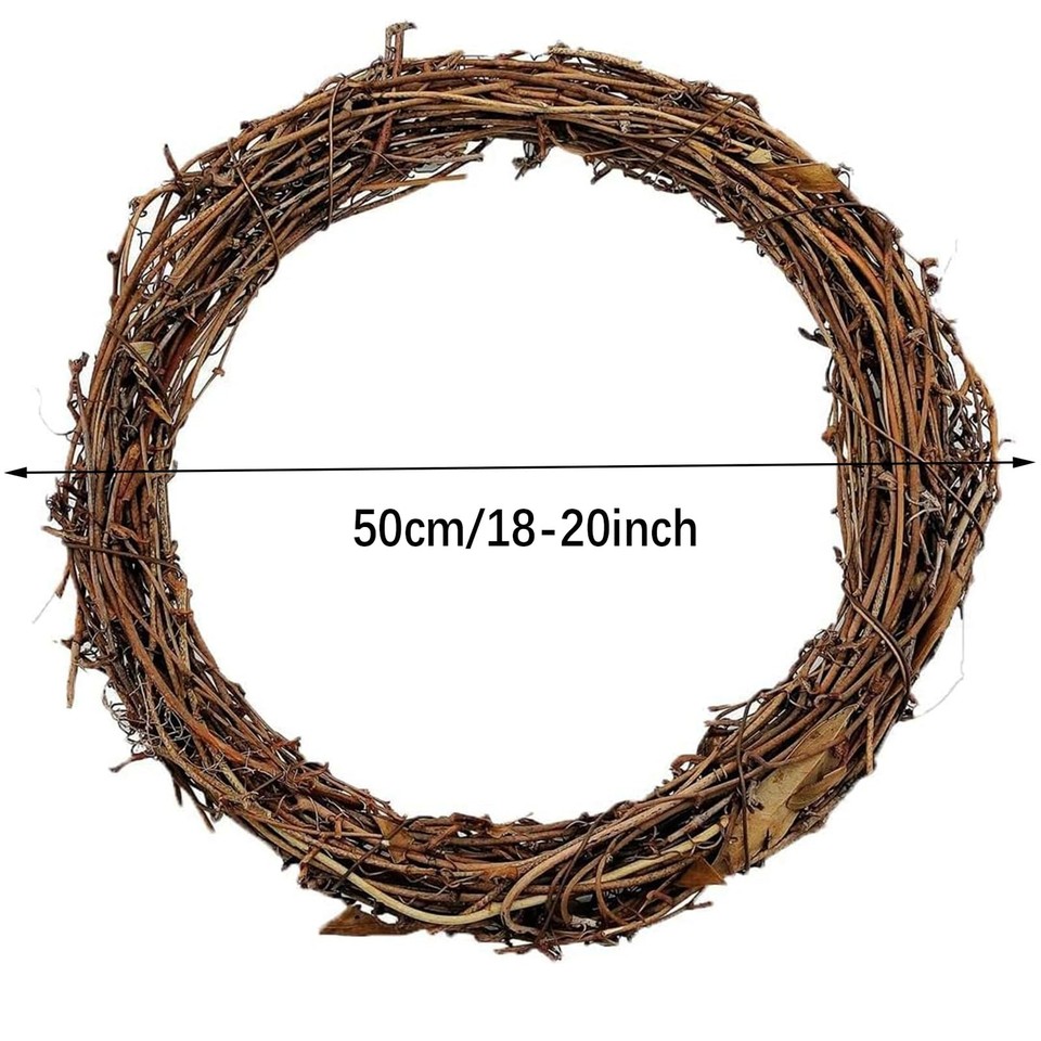 2pcs 18-20inch Large Natural Grapevine Wreath Rings Rattan Vine Branch ...