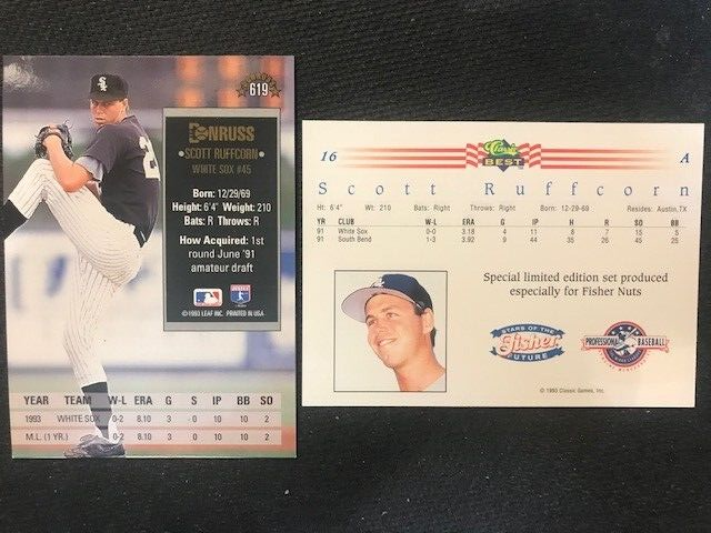 MLB - Scott Ruffcorn 1994 Donruss Rated Rookie & 1993 Fisher Stars of ...