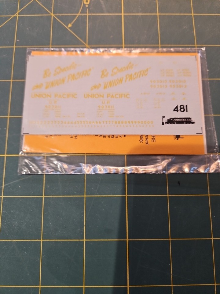 ODDBALL DECALS, HO SCALE, 187-481,UNION PACIFIC CLASS A-50-14 AUTO ...