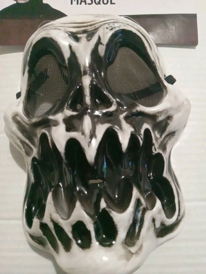 Mask masque Halloween scary mask color Black and white | eBay