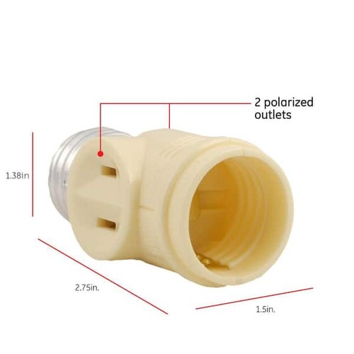 2-Outlet Socket Adapter, Beige or Cream | eBay