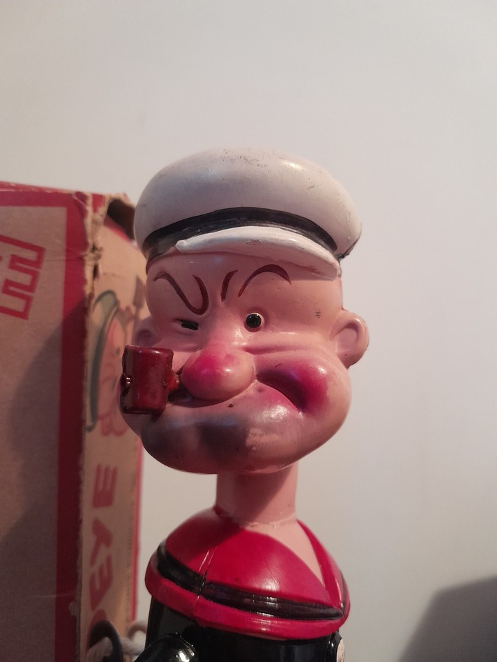 Rare 1930's Japan Tin & Celluloid Wind-up Popeye Figure with Original ...