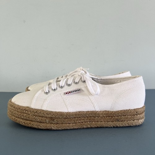 Superga 2730 Rope Cotropew Espadrille Platform Sneakers White Canvas ...