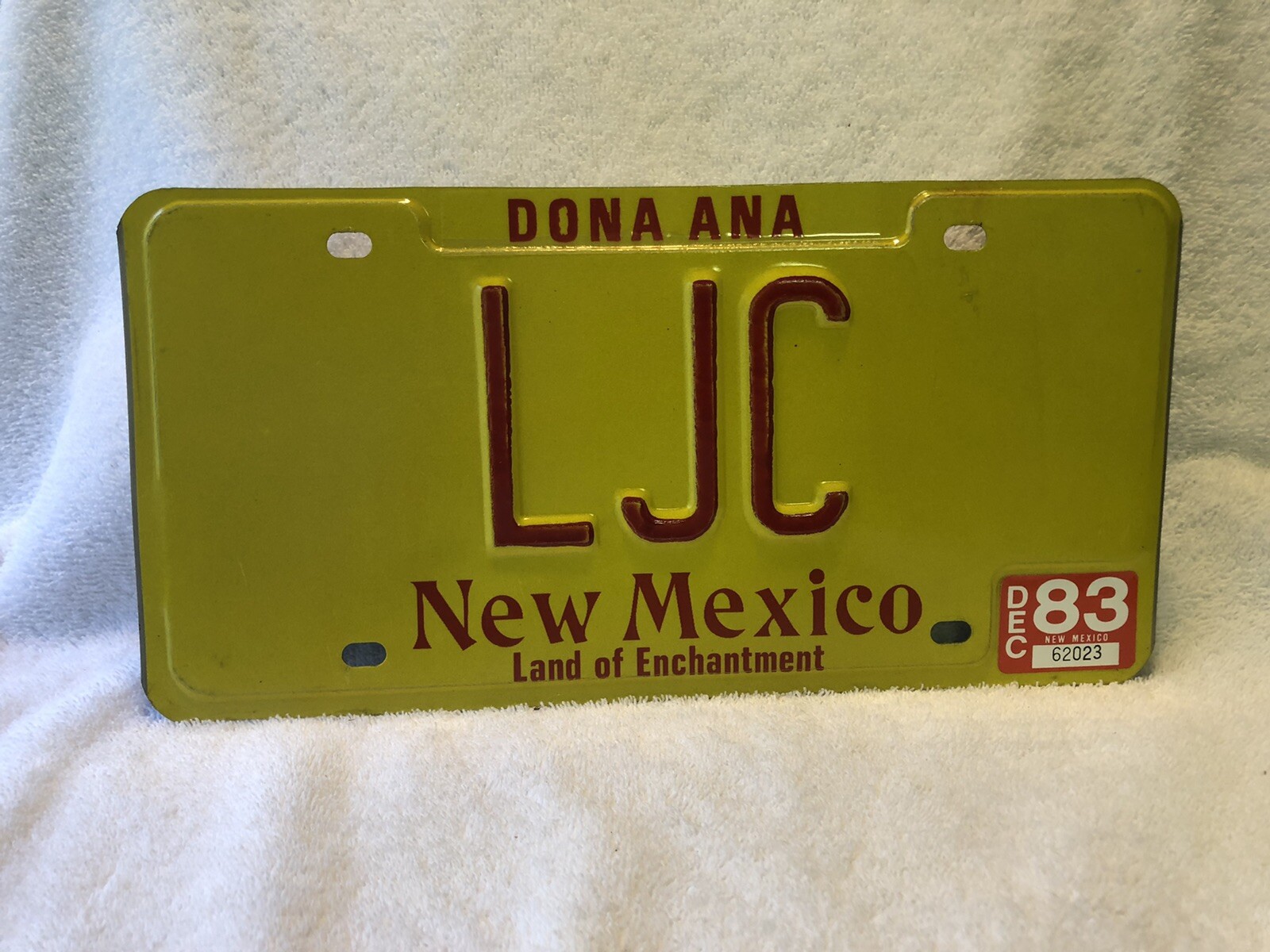 Vintage 1983 New Mexico Vanity License Plate Land Of Enchantment LJC | eBay