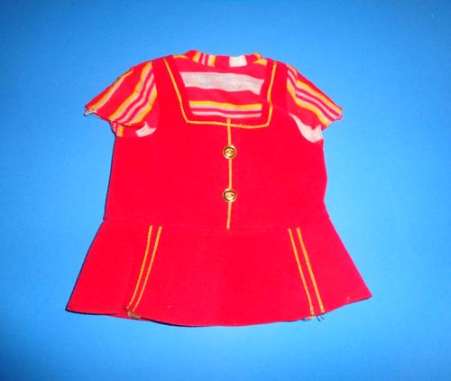 FOR Mattel TALKING Baby First Step Doll ~1967 ORIG Red Velveteen Dress ...