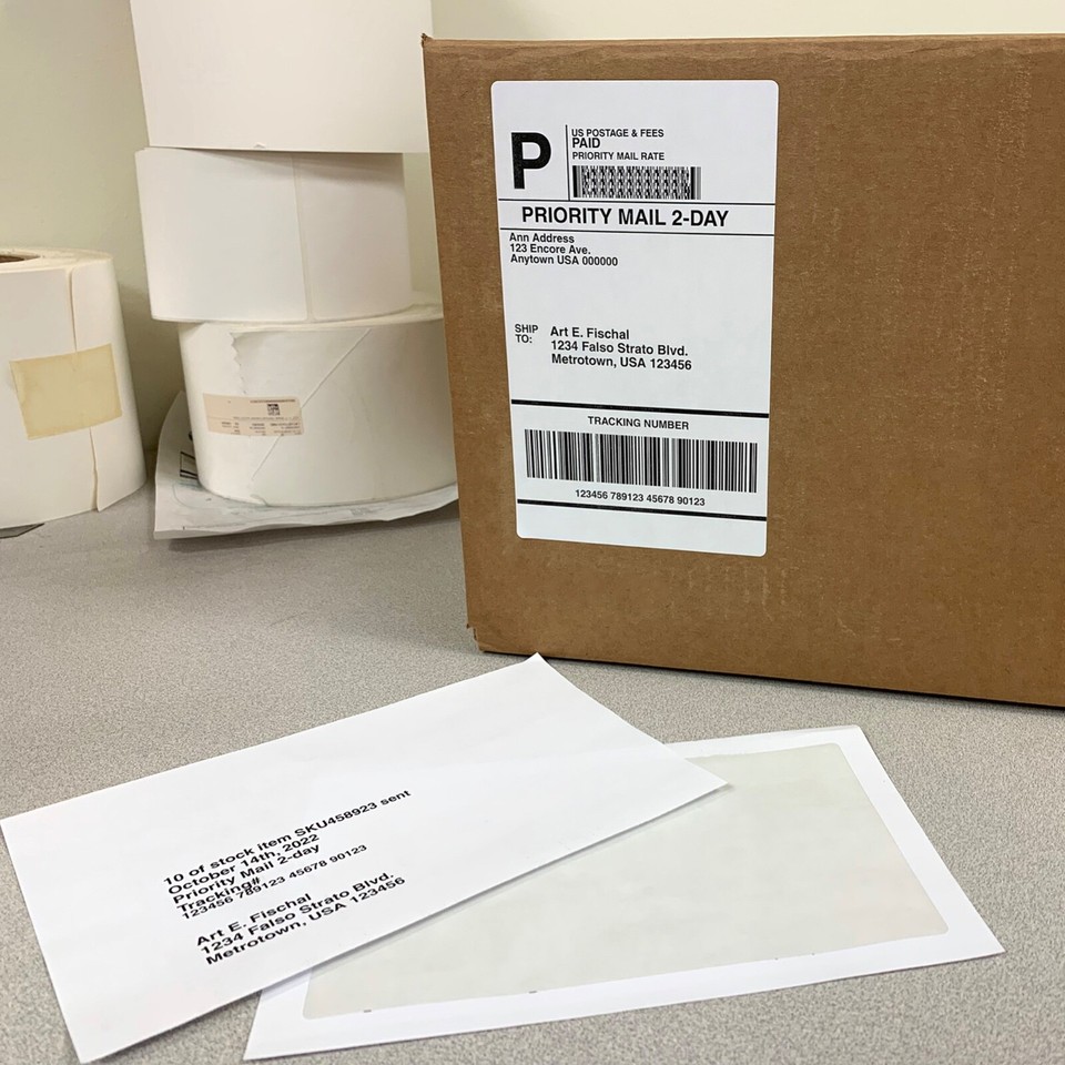 1500 Adhesive Labels w/ Tear off Paper Receipt. Ebay and Paypal Laser ...