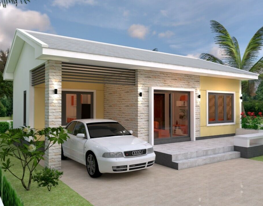 Modern Mouse Plans 11x7 Meter 36x23 Feet 3 Beds 1 Bath PDF Plan (A4 ...
