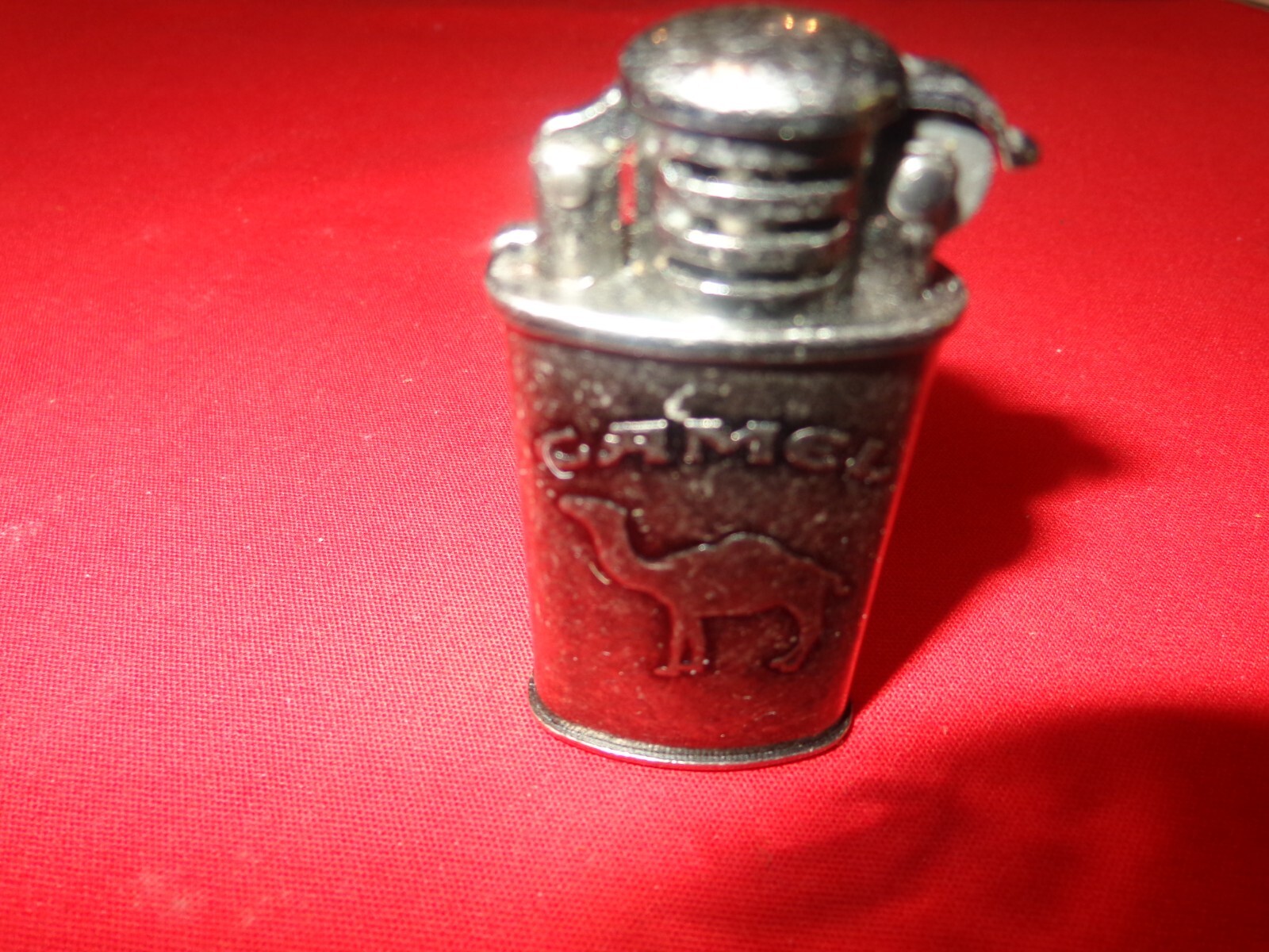 VINTAGE CAMEL FLINT & FLUID LIGHTER NEVER USED SILVER TONE METAL VERY ...