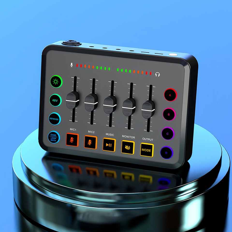 Sound Mixer Board Volume Fader Mute Button for Game Voice Podcast Live ...