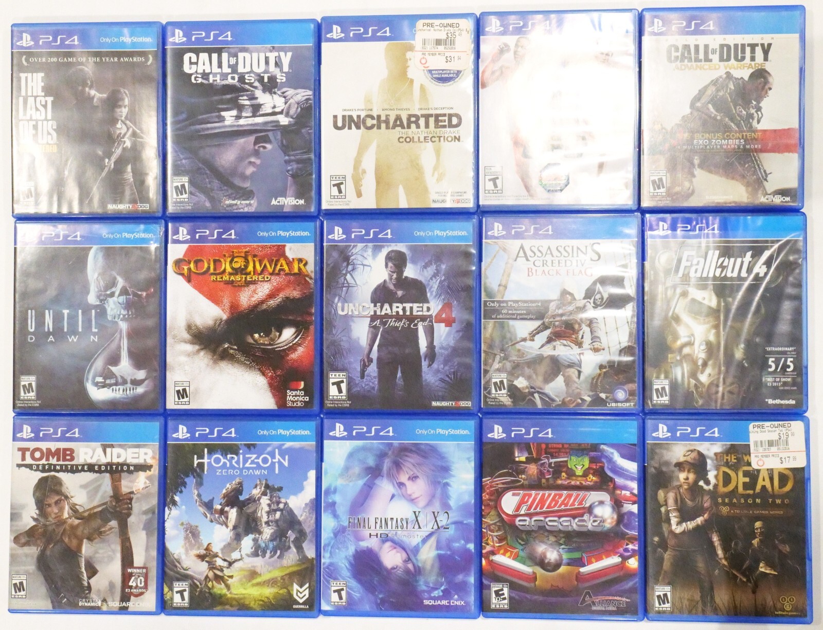 PS4 Games Lot Bundle, Call Of Duty, The Last Of Us, Fallout 4 ...