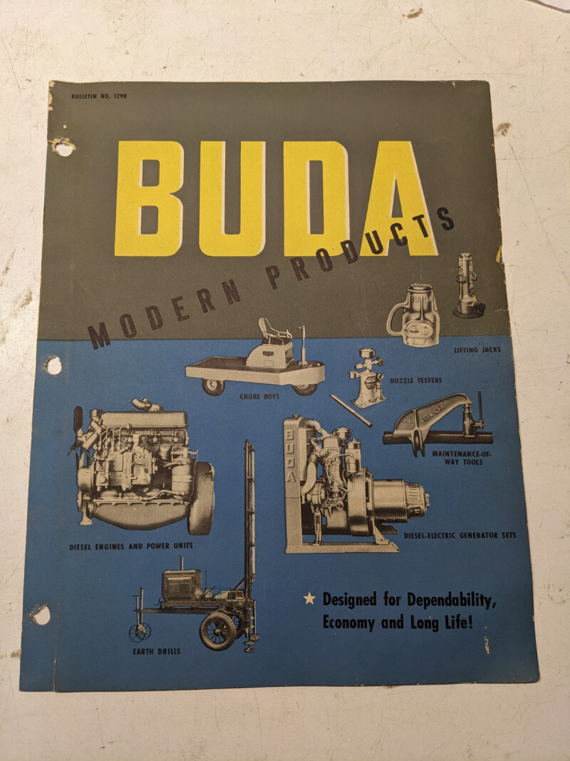 BUDA ENGINES MODERN PRODUCTS SALES BROCHURE BULLETIN # 1290 | eBay