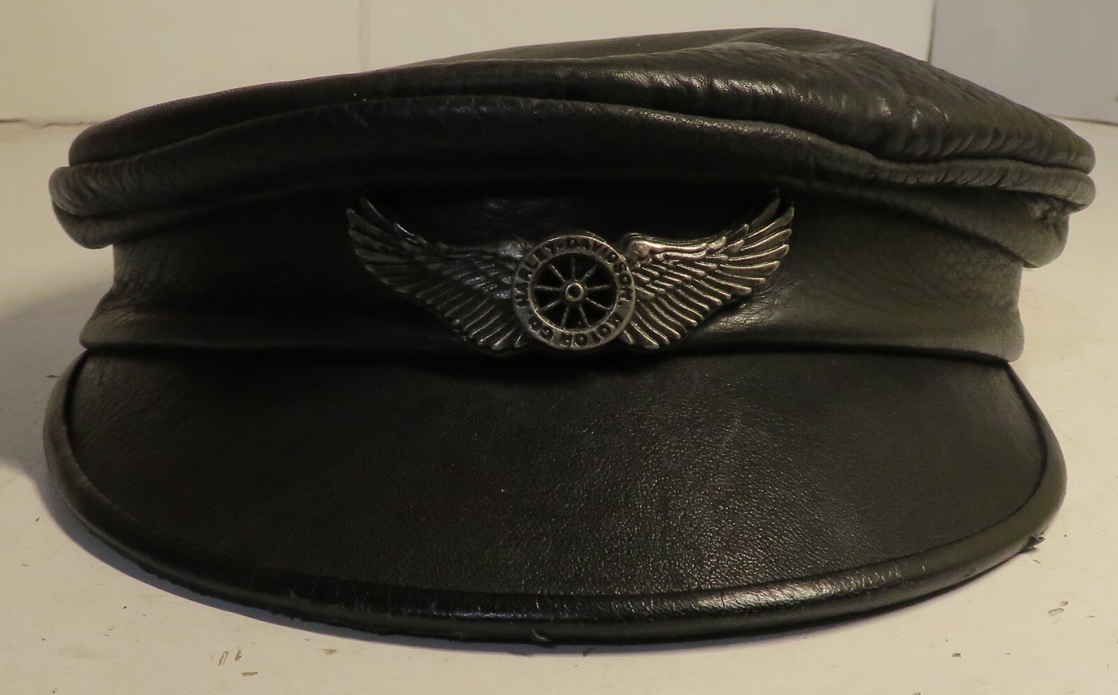 AUTHENTIC HARLEY DAVIDSON BLACK GENUINE LEATHER CAPTAINS ENGINEER HAT ...
