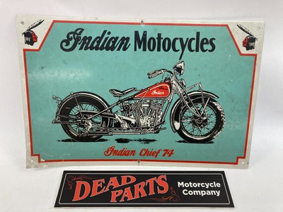 Indian Chief 74 vintage wall garage metal sign 17x11 | eBay