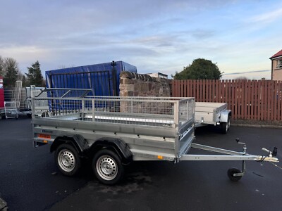 BRAND NEW ZASLAW 265T 8,7FT x 4,2FT TWIN AXLE TRAILER WITH 40CM MESH ...