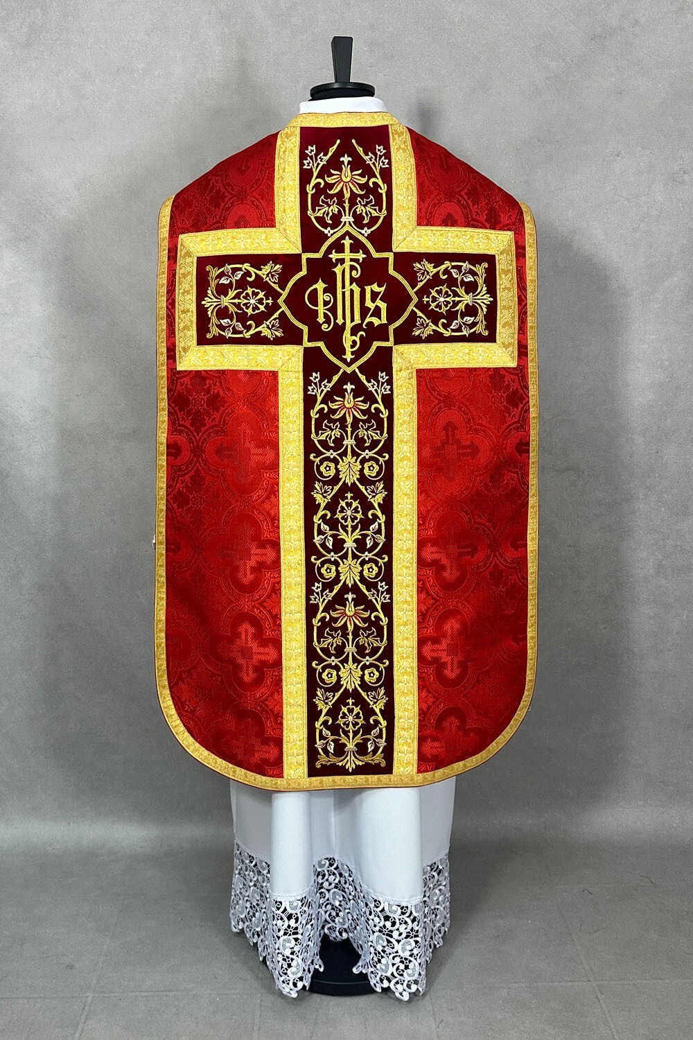 Red Fiddleback Chasuble,roman style vestment,Stole,Chalice Veil ...