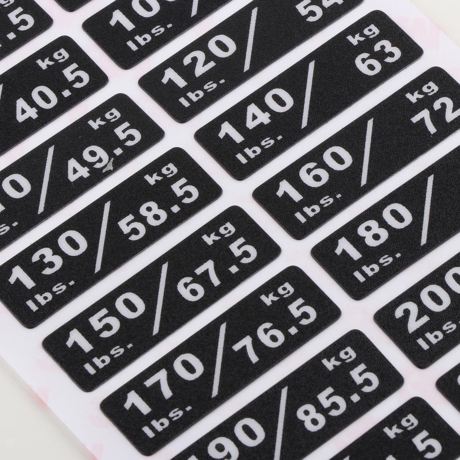 Weight Stack Labels 10-260lbs/4.5-117kg for Fitness Equipment Sporting ...