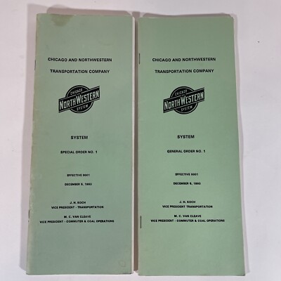 2-CNW Railroad Chicago&Northwestern Transportation Co Special Orders ...