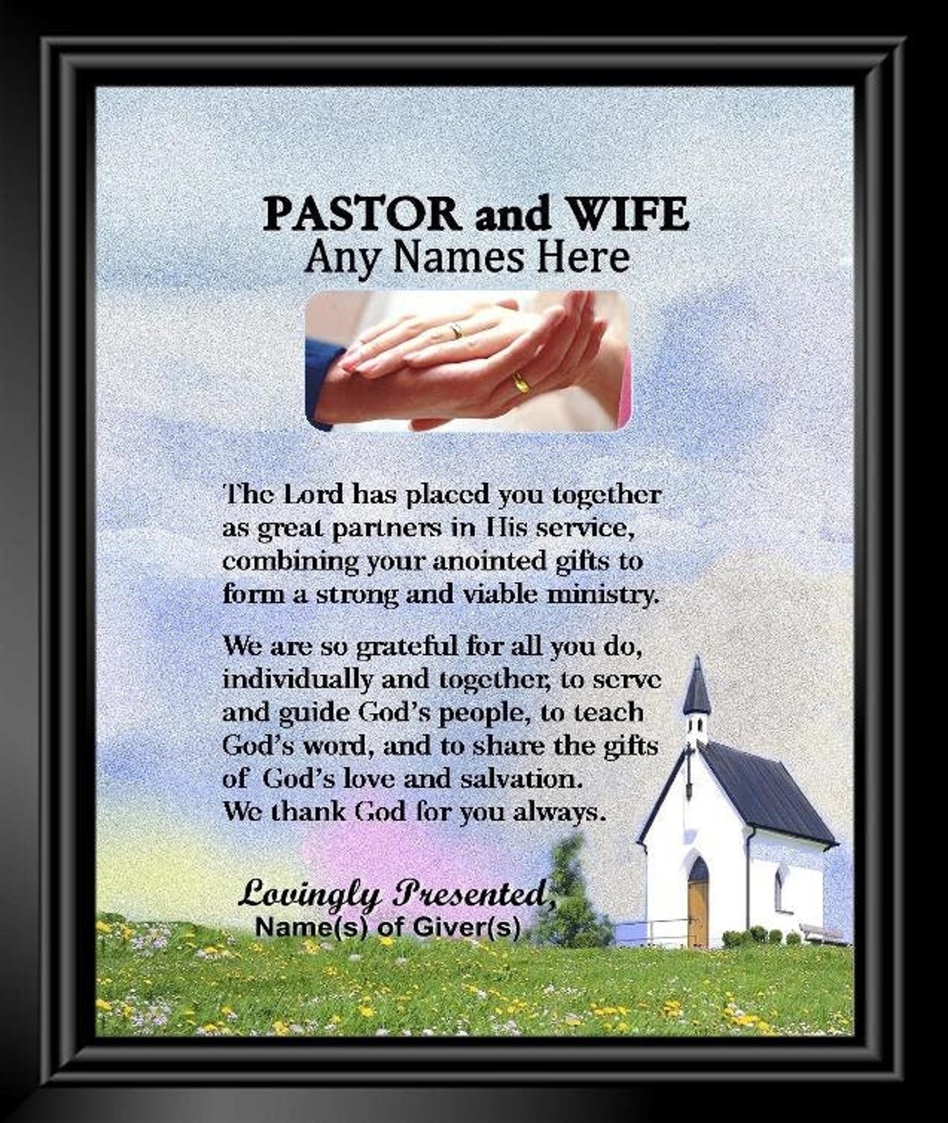 Pastor and Wife Pastor and First Lady Personalized Appreciation ...