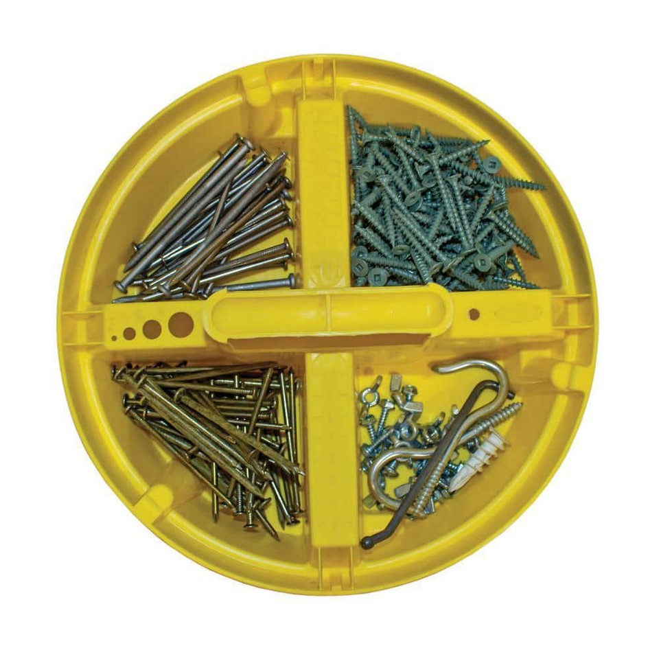 10.25in 4-Compartment 5 Gal Pail Bucket Stacker Tools Compartment ...