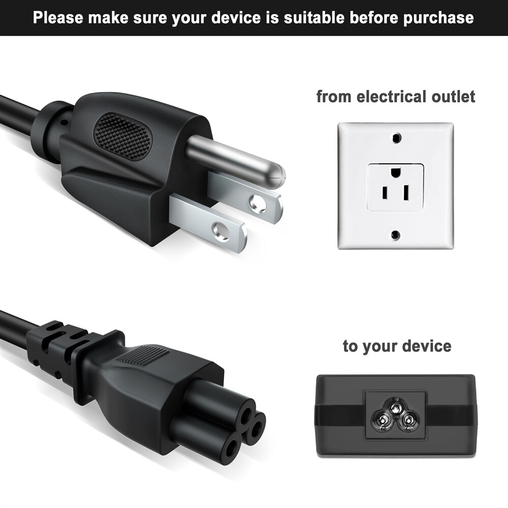 UL AC Power Cord Cable For Sharp NoteVision XR-1S XR-1X Projector ...
