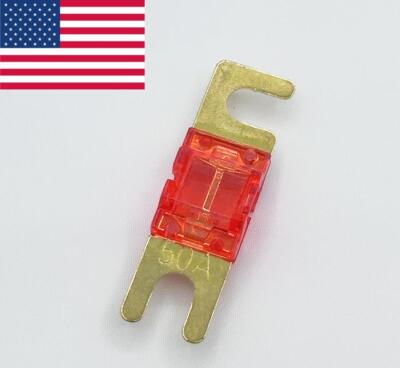 10 Pack Audio 50 Amp Mini ANL Fuse Gold for Car Audio Auto Marine Audio ...