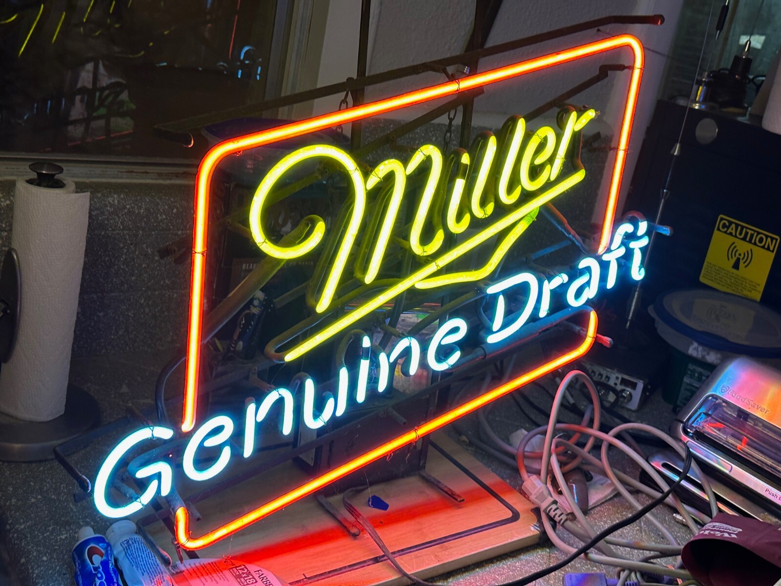 Miller Genuine Draft Beer Vintage Real Tube Neon Sign Display Light | eBay