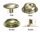 SNAPS FASTENERS #24 STANDARD 5/8" 1 EA BAG OF CAP, SOCKET, STUD,EYELET ...