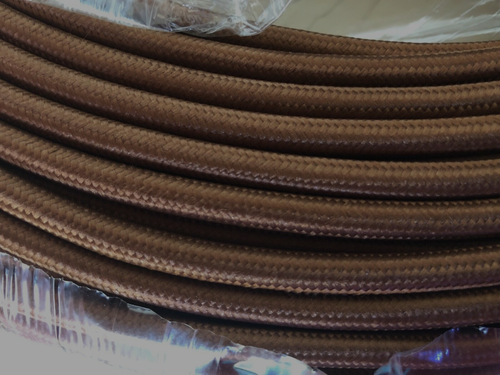 Dark Brown Cloth Covered 2-Wire Round Cord 18ga Vintage Industrial lamp ...