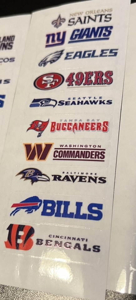 *Logos* 32 NFL Team Logos Sports Card Dividers Sticker Labels Set | eBay