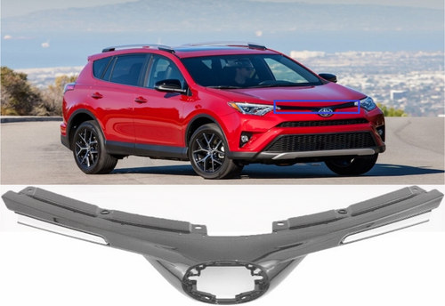 Fit 2016-2018 Toyota RAV4 RAV-4 Front Bumper Upper Hood Grille Chrome ...
