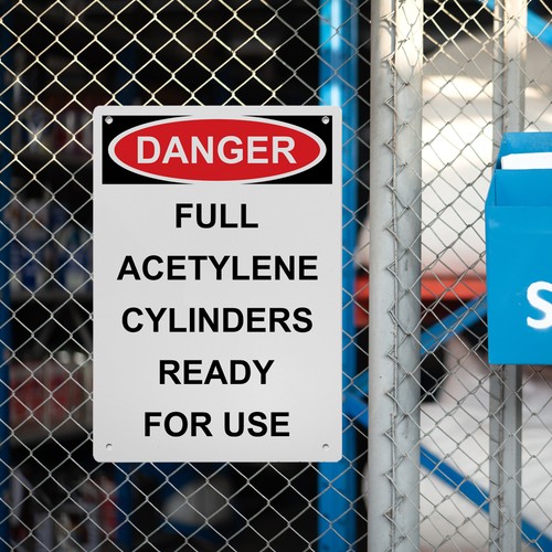 Full Acetylene Cylinders Ready For Use Sign, 8.5 x 11 in", Cylinders ...