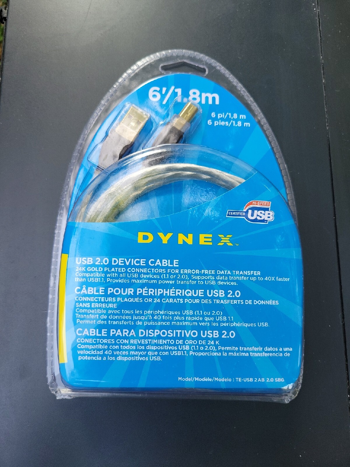Dynex USB 2.0. A-B DEVICE CABLE 6 FEET 1.8 m NEW SEALED | eBay