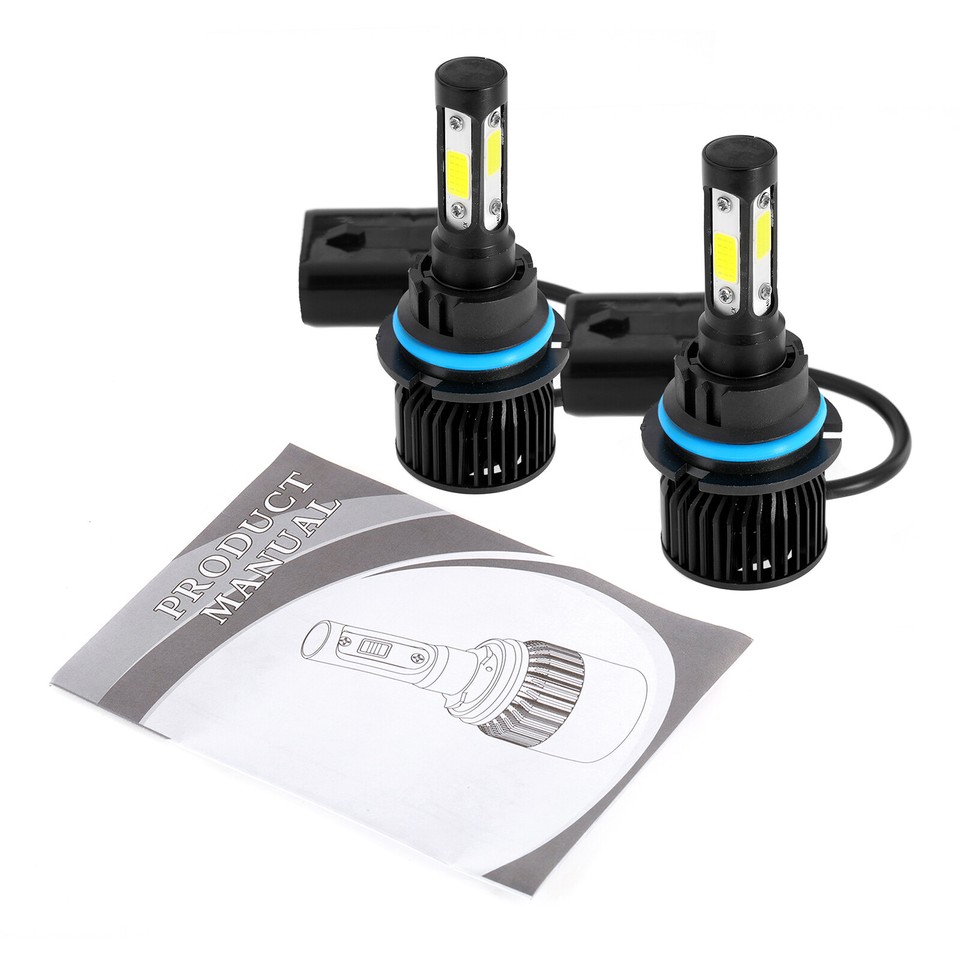 4 Sided 9004 LED Headlight Bulbs Hi/Lo Beam 10000W 3600000LM 6000K ...