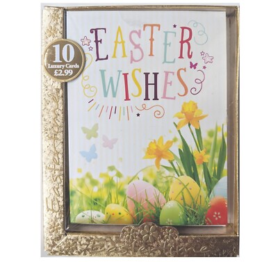 PACK OF 10 HAPPY EASTER CARDS - Assorted Traditional Floral Easter Card ...