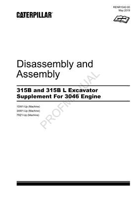 Caterpillar 315B 315B L Excavator Suppl 3046 Engine Disassembly ...