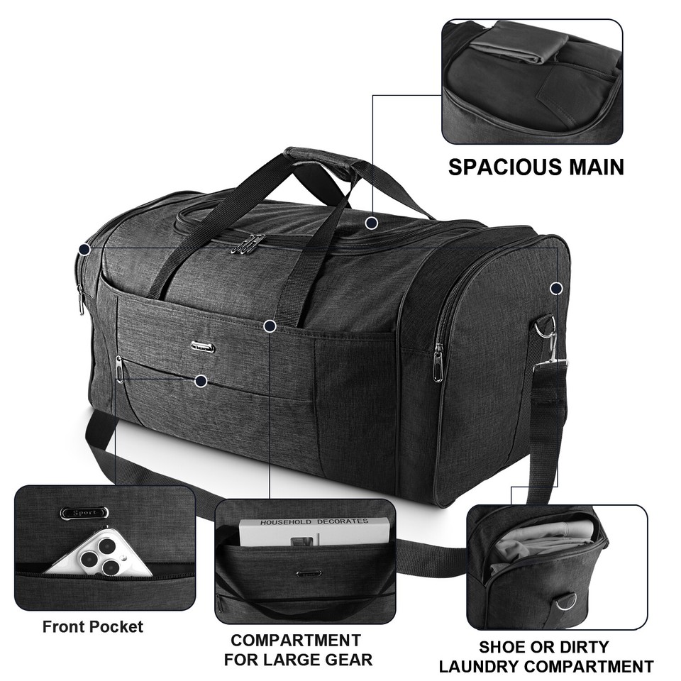 Military Canvas Duffle Bag-Heavy-Duty Gym&Travel Luggage with Shoulder ...