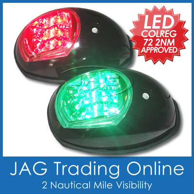 USCG/COLREGS LED NAVIGATION LIGHTS BLACK HOUSINGS-Port/Starboard Marine ...