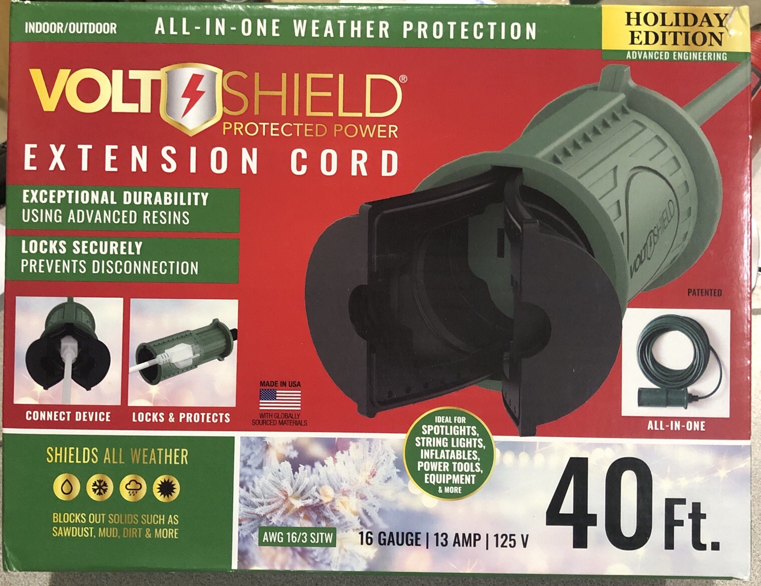 Volt Shield All Weather Deluxe 40 foot Durable Power Cord & Shield ...