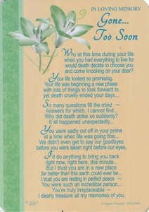 Gone Too Soon Poems