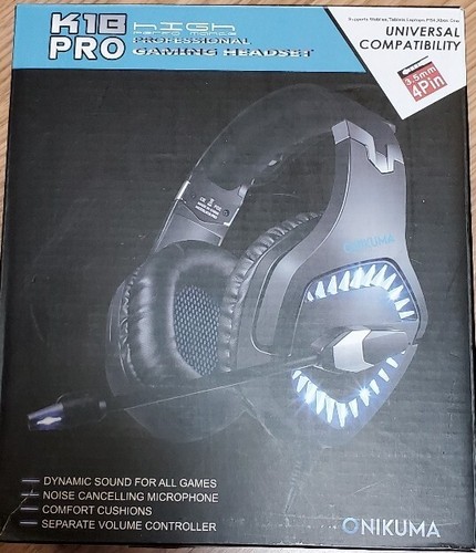 Onikuma K1B PRO Stereo Bass LED Gaming Headset w/ Mic for PS4 Xbox One ...