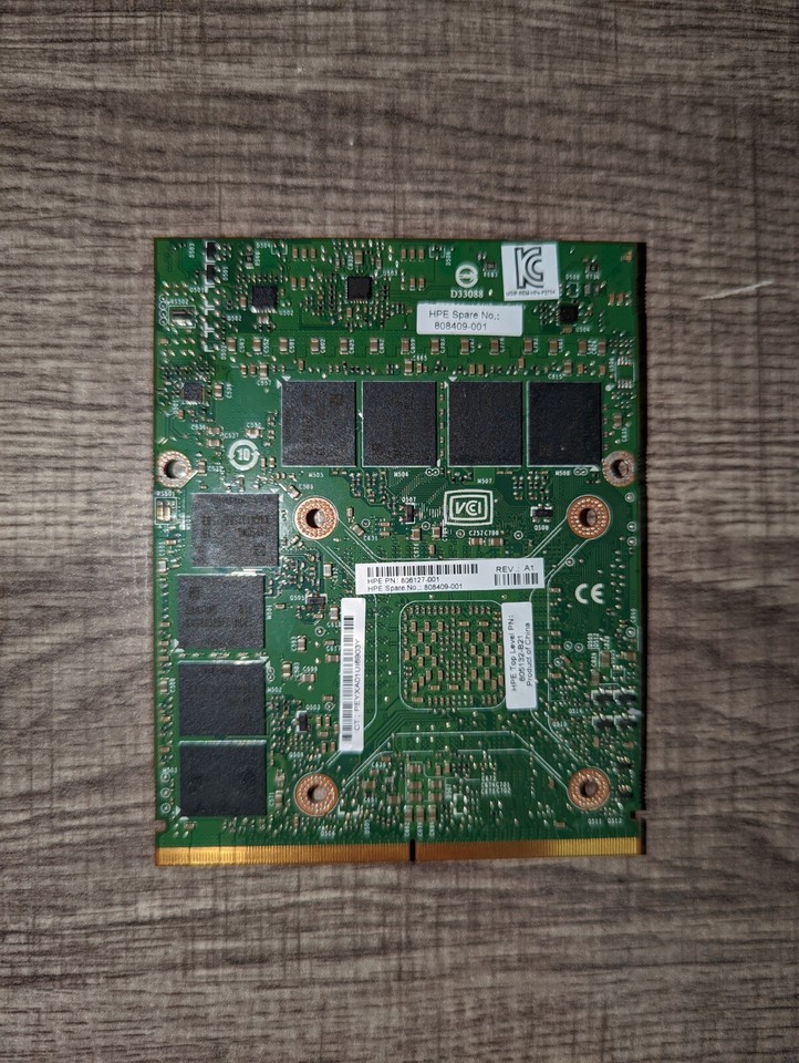 NVidia Tesla M6 8GB MXM 3.1 GPU Card - HP 806127-001/808409-001/805132 ...