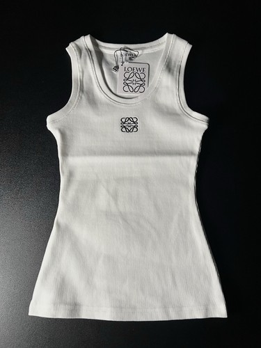 LOEWE Tank Top White Anagram Size MEDIUM Ribbed Cotton - made in ...