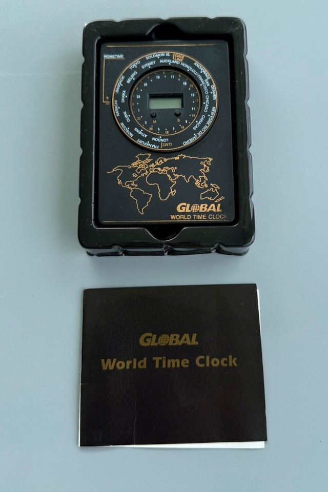 Global World Time Clock Digital Multi-Time Zone Travel Desk Clock ...