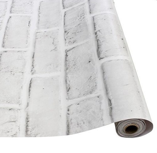 Self Adhesive Film White bricks Wallpaper Contact Paper Wood Peel and ...