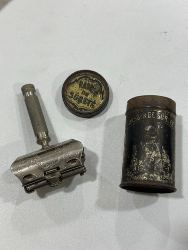 French Safety Razor w/ Litho Tin 1890 Antique | eBay