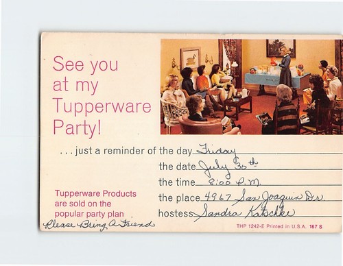 Postcard See You at my Tupperware Party! Tupperware Advertisement ...