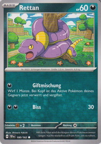 Pokemon TCG Karte - Rettan 100/162 - Gewalten der Zeit - Commen ...